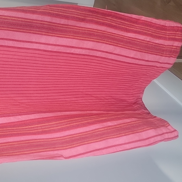 THML | Dresses | Thml Pink Red Orange Stripe Combo Boho Ruffle Sleeve ...